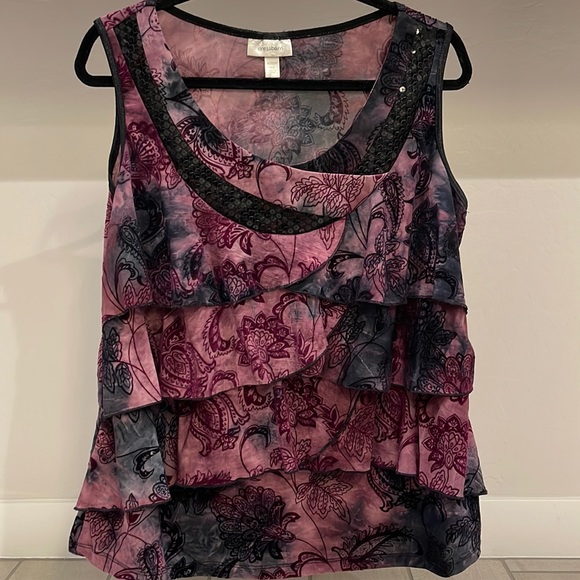 Dress Barn | Tops | Dress Barn Sequin Ruffle Tank Top Size X | Poshmark